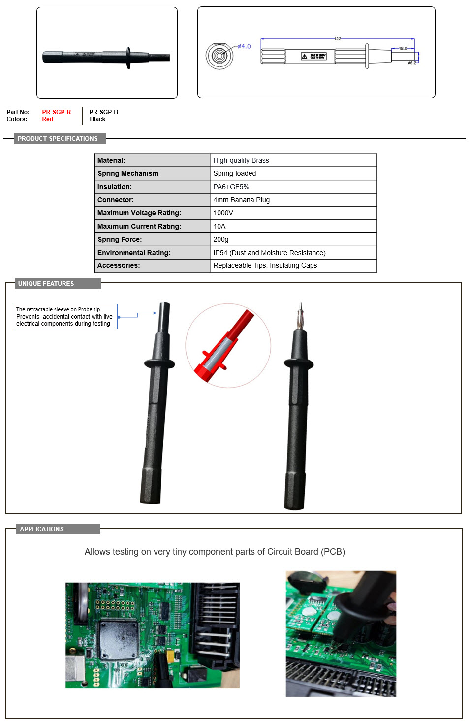 Springed Guard Probe - Probe - Auto Test Aid